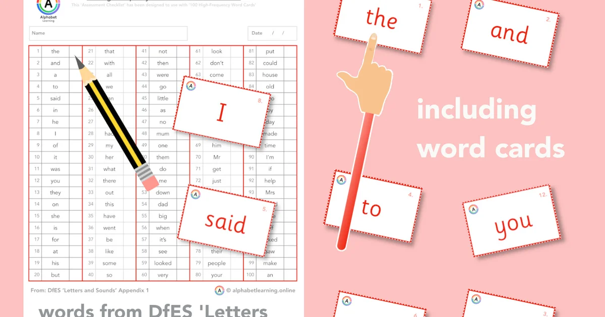 High Frequency Word Assessment Check for reading and spelling (First ...